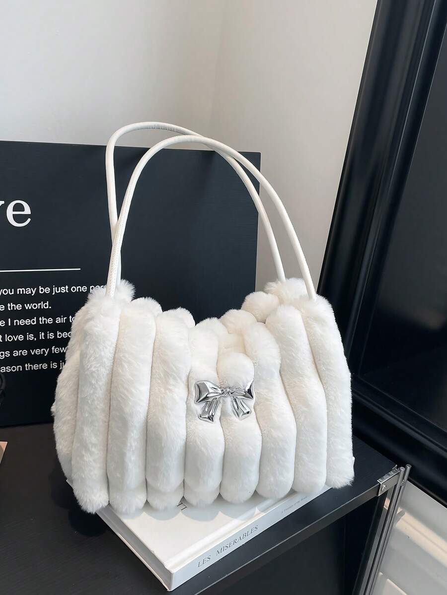 European And American Handbag, Autumn 2025, Plush Tote Bag, Large ...