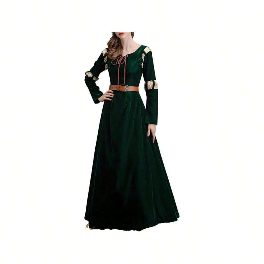 Women's Brave Princess Gown Merida Cosplay Dress Halloween Renaissance ...