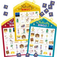 Fancy Land Nativity Bingo Game For 24 Players Christmas Stable House ...