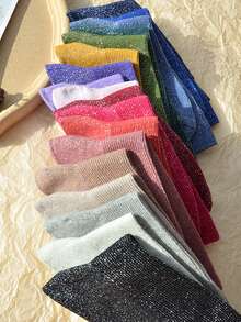 1/3/5/10/15/20 Pairs Women's Solid Color Gold Striped Vintage Style ...