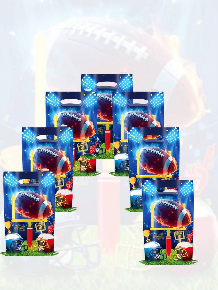 10/30/50pcs Football Themed PE Gift Bag, Ins Windnet Popular Gift Bag ...