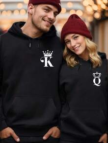 1pc K&Q Matching Couple's Hooded Sweatshirt - His & Hers Initials (K/Q ...