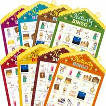 Fancy Land Nativity Bingo Game For 24 Players Christmas Stable House ...