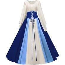 Women's Renaissance Medieval Costumes Dress Trumpet Sleeves Gothic ...
