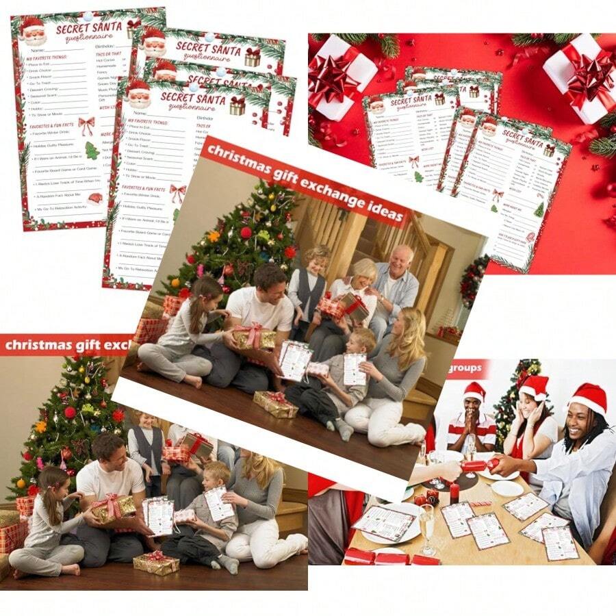 Secret Santa Questionnaire Forms 25 Christmas Wish List White Elephant ...