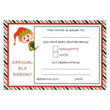 50 Report Cards 4" X 6" Official Elves Report Notice Naughty Or Nice ...