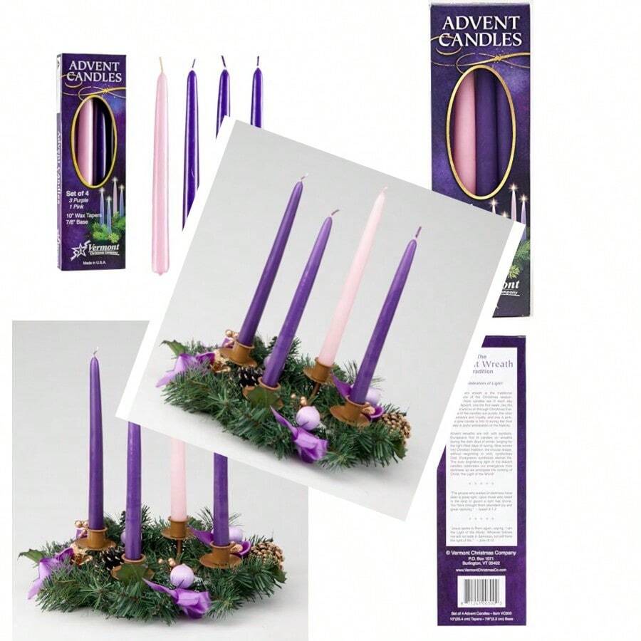 Christmas Advent Candle Set Set Of 4 - Made In The U.S.A. - 10 Inch Wax ...