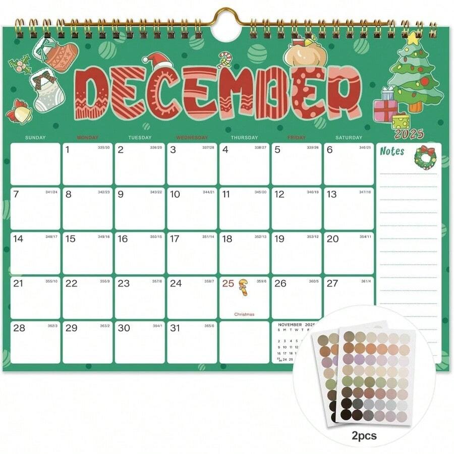 2025 - 2026 Calendar - 18 Monthly Wall Calendar, July 2025 - December ...