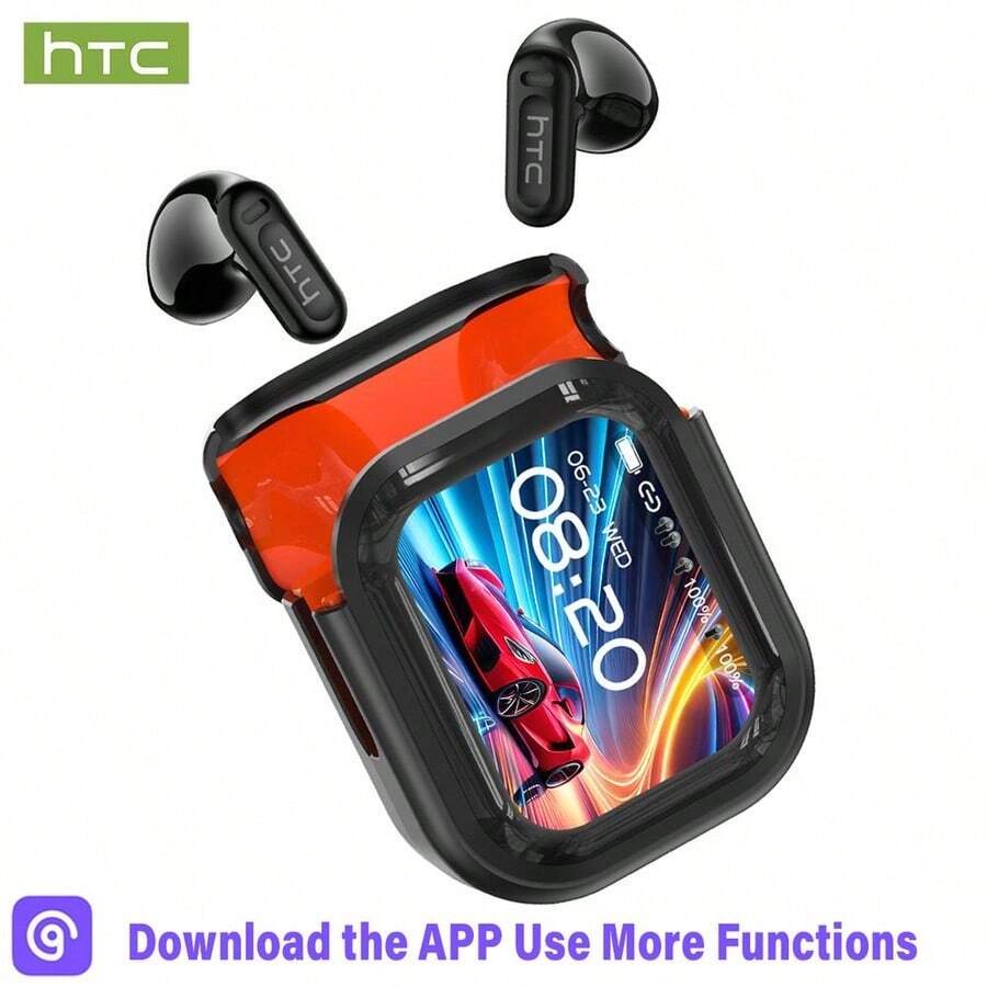 HTC NE20 True Wireless Bluetooth 6.0 Earbuds With LCD Screen For Gaming ...