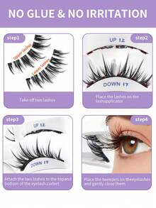 MAGEFY 2 Pairs/Set Reusable Magnetic Eyelashes, Natural Look, Comes ...