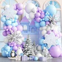 Frozen Balloons Arch Kit Purple Blue White Balloons For Frozen Birthday ...