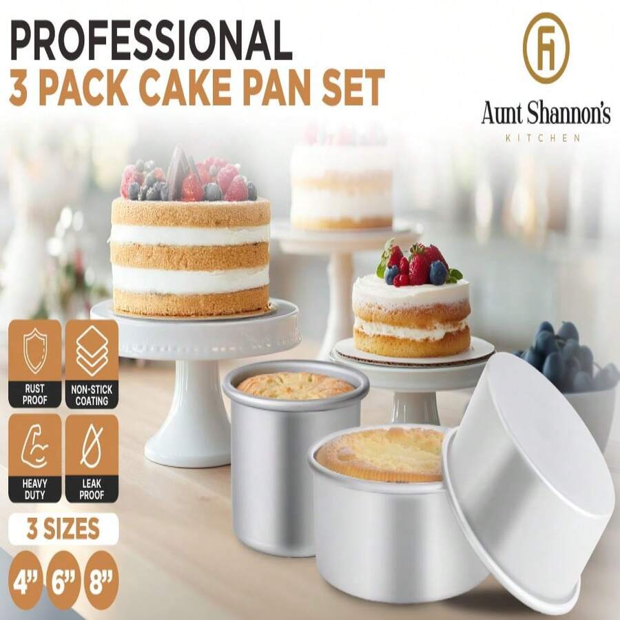 Tall Round Cake Pans - 4-Inch, 6-Inch, 8-Inch Cake Pan Seor -Tiered ...