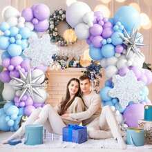 Frozen Balloons Arch Kit Purple Blue White Balloons For Frozen Birthday ...