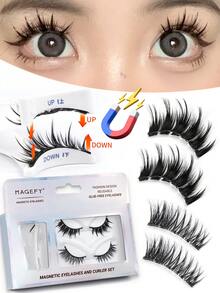MAGEFY 2 Pairs/Set Reusable Magnetic Eyelashes, Natural Look, Comes ...