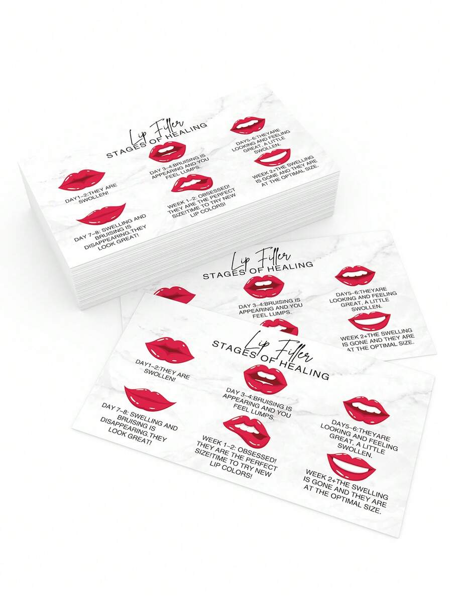 50 Lip Aftercare Instruction Cards: Timeline & Dos And Don'for Lip ...