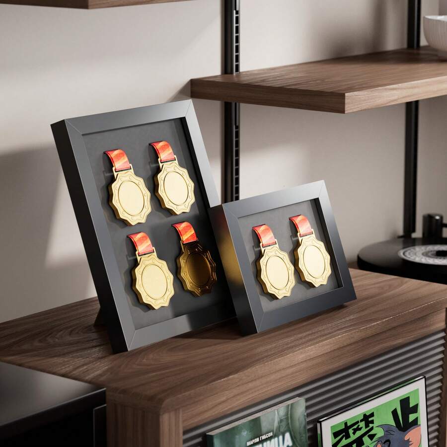 Black Wooden Award Frame - 5x5in To 11x14in Wall & Tabletop Frame For ...