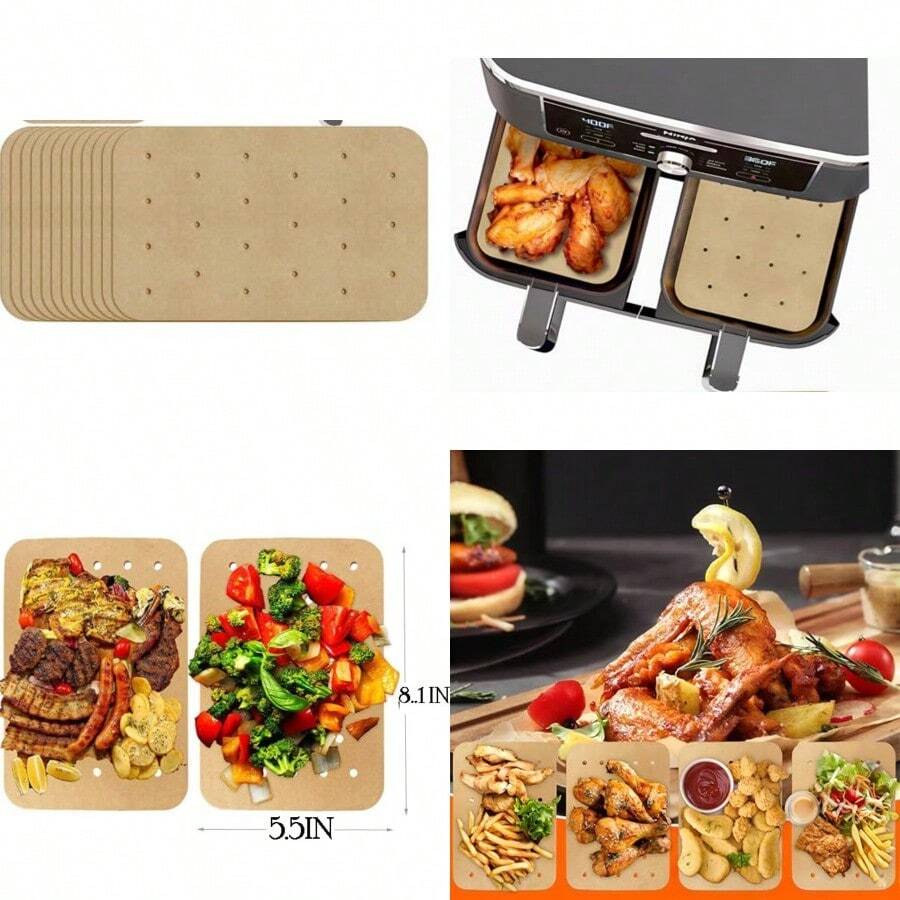 100 Pcs Perforated Parchment Square Bamboo Steamer Paper LinersDiameter ...