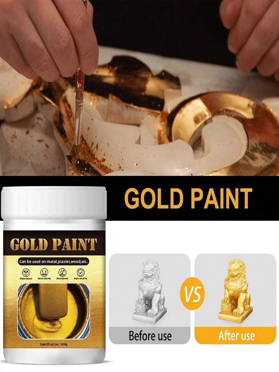 300g/500g Pintura a base de agua con hoja de oro, pintura en polvo ...