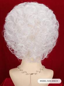 Christmas Mrs Santa Claus Wig For Women,Short Curly White Granny Wigs ...