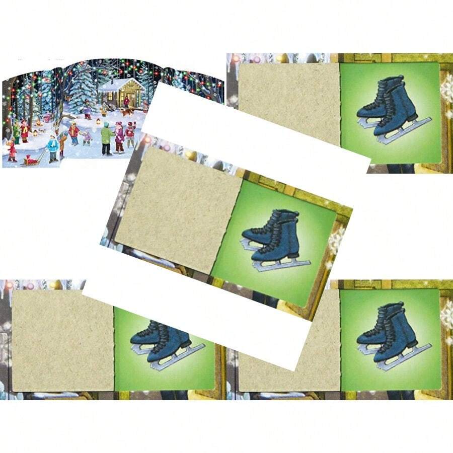 Holiday Skaters Free Standing Advent Calendar Countdown To Christmas ...