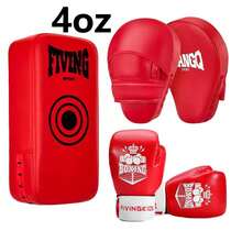 1 Set Red PU Leather Boxing Gloves, Hand Pads, Foot Pads Combo. Martial ...