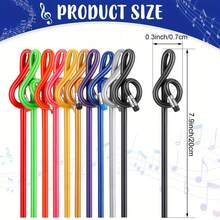 5pcs Musical Note Colored Pencils With Erasers, Treble Clef Bent Tip ...