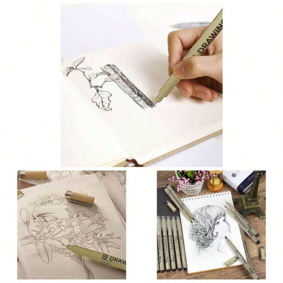 12 Pcs Drawing Pens, Black Fine Line Drawing Art Pens Artist ...