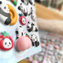 Lindo pegatina de burbuja de alto relieve de panda de dibujos animados ...