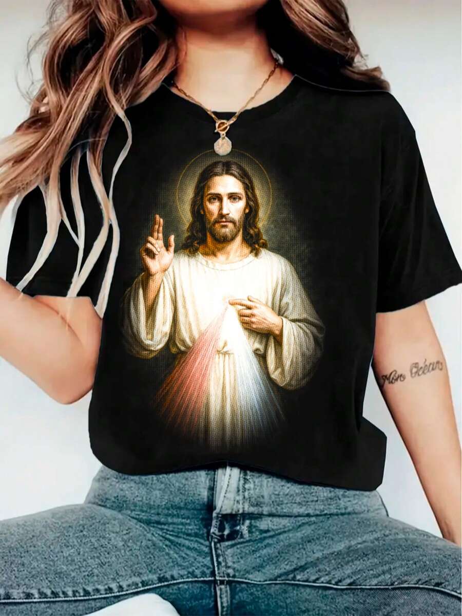 Women's T-Shirt Jesus Of Divine Mercy – Faith, Healing And Devotion To ...