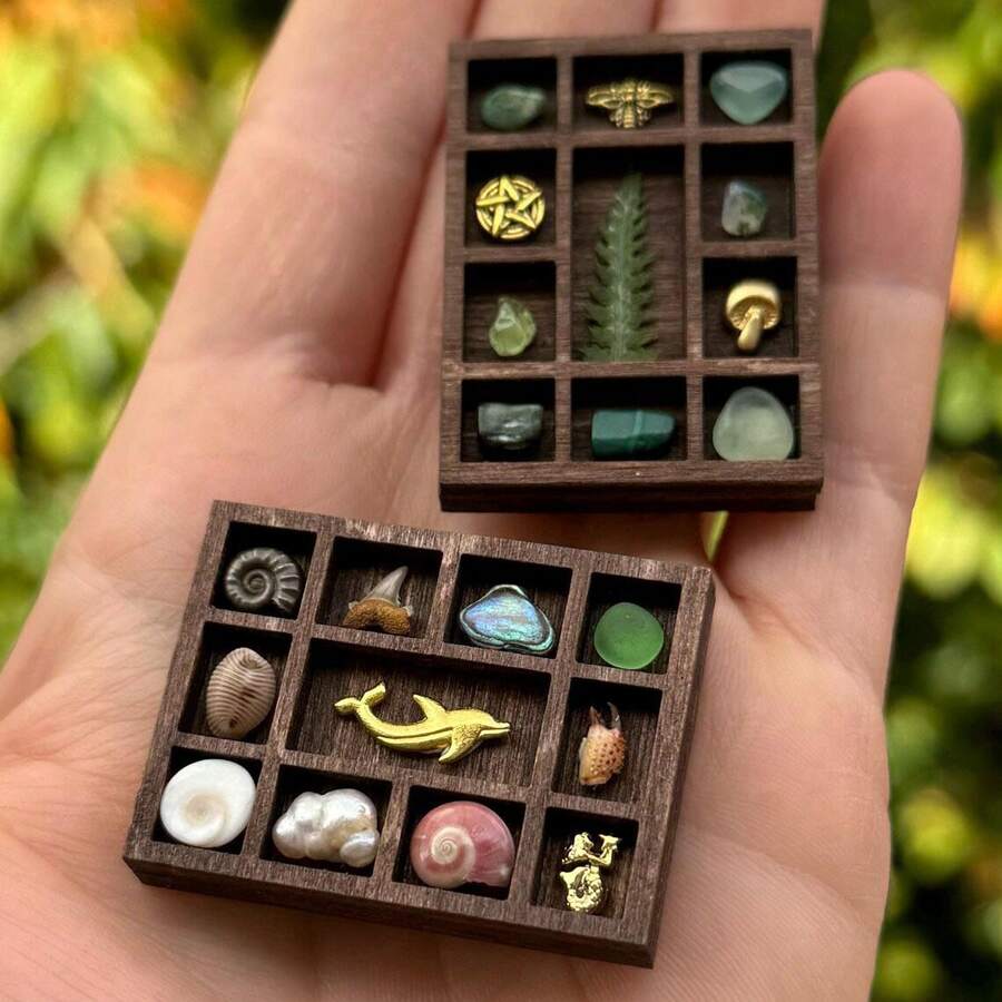 Miniature Trinket Shelf Wooden Miniature Ornament Rack Mini Collection ...