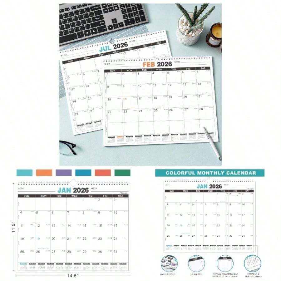 2026 Calendar - 2026 Wall Calendar, Jan. 2026 - Dec. 2026, 14.6 Inchx ...