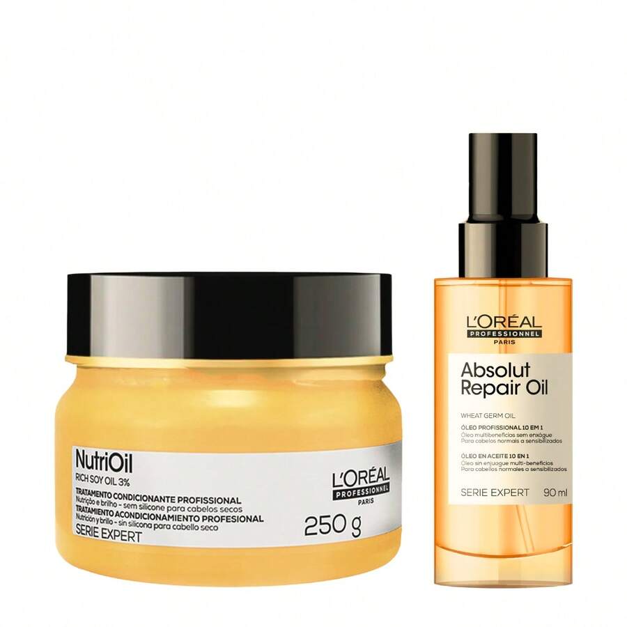 LOREAL Absolut Repair Hair Oil Kit 90ML + Loréal Professionnel Nutri ...