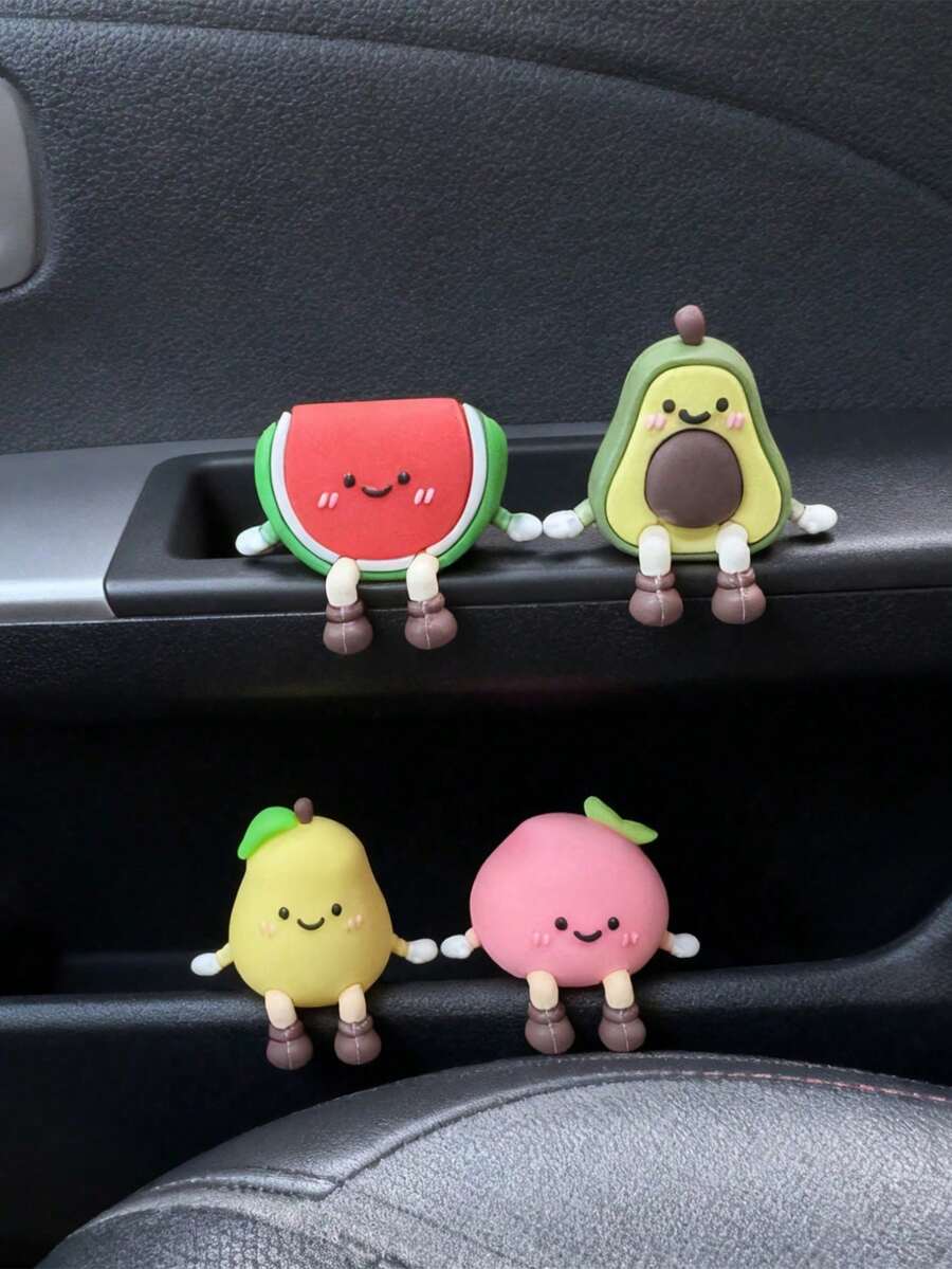 1pc/4pcs Car Interior Decorations Cute Fruits Car Center Console ...