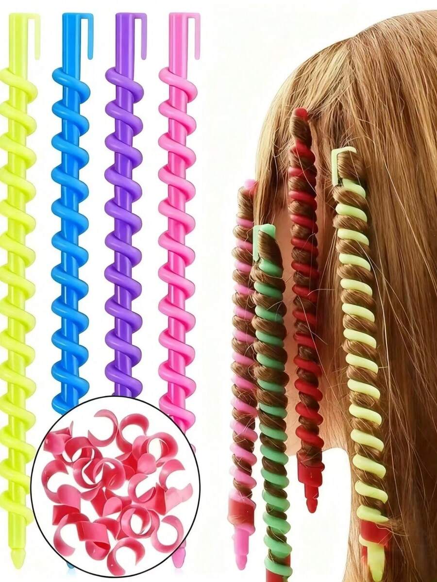 Hair Curling Rods Spiral Hair Perm Rollers DIY Hairdressing Styling ...