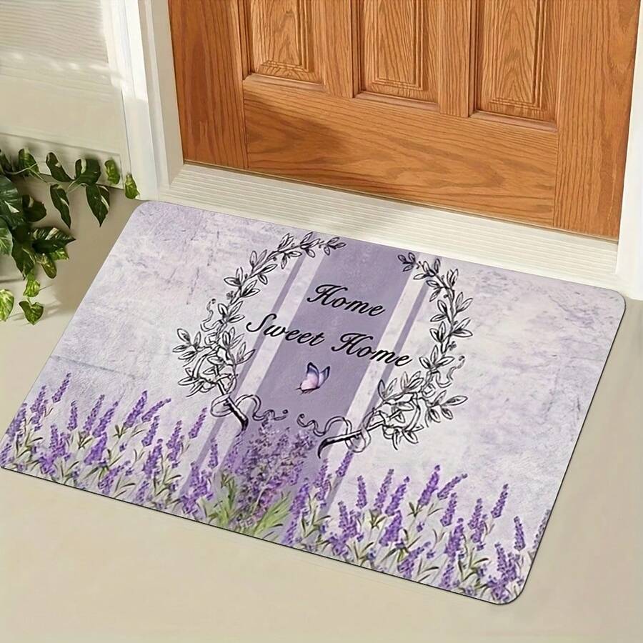 1pc Home Purple Lavender Door, Welcome, Non Slip Floor Indoor And ...
