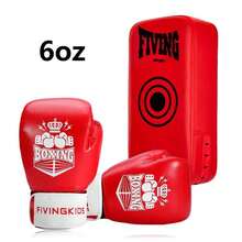 1 Set Red PU Leather Boxing Gloves, Hand Pads, Foot Pads Combo. Martial ...