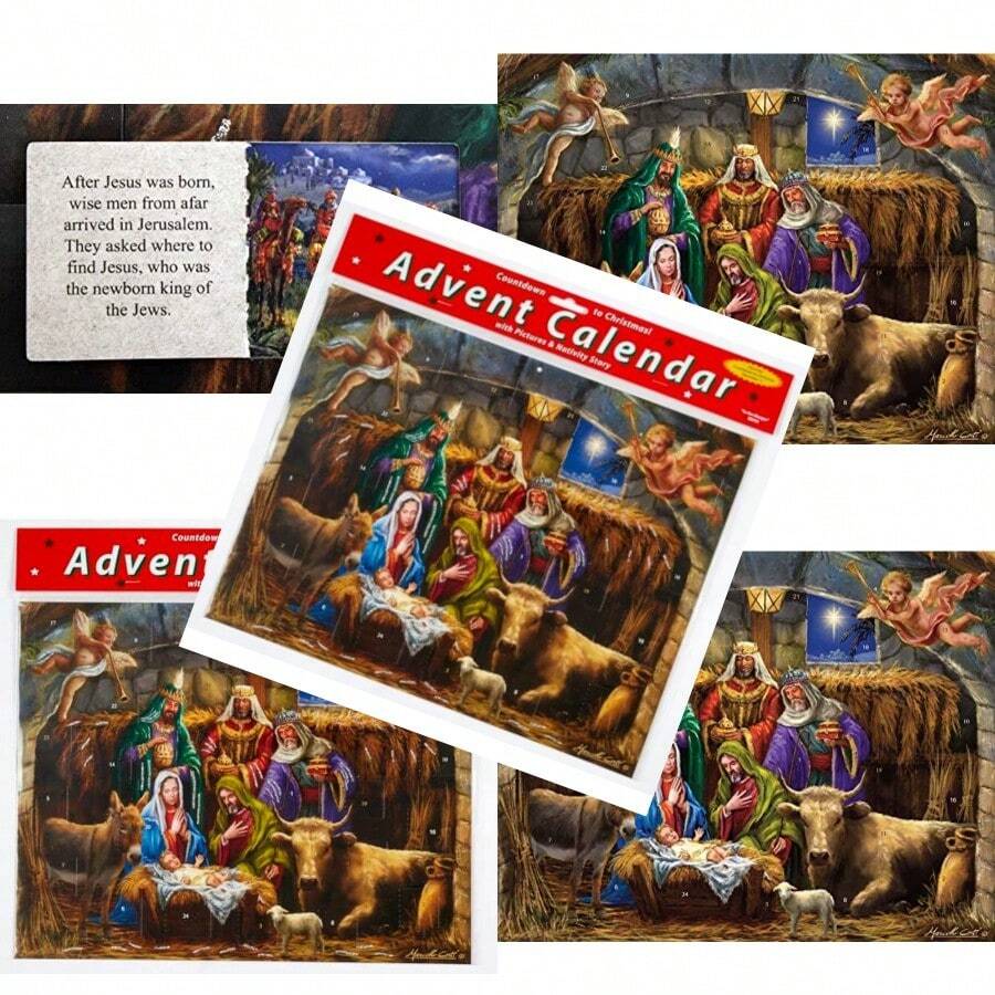 In The Manger Advent Calendar Countdown To Christmas With Nativity ...