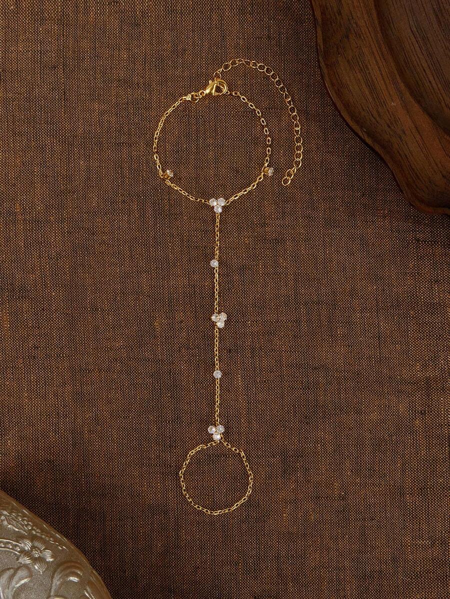 Glisma Braccialetto anello per dita in stile bohémien, catena per mano ...