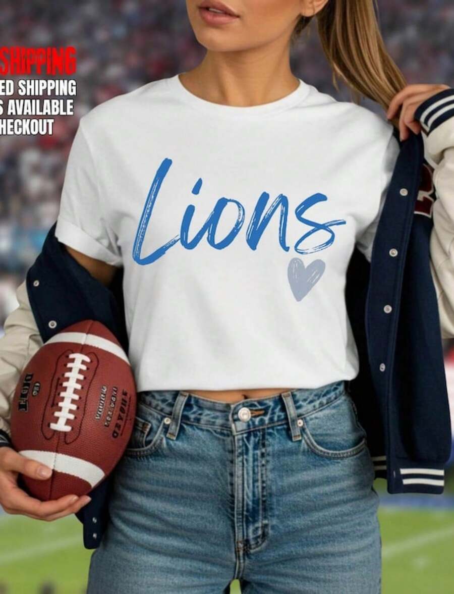 School Mascot Shirt, Personalize Team Spirit Shirt, Lions Game Day ...