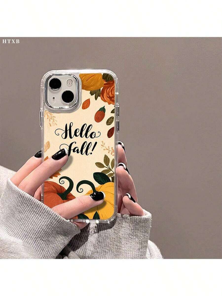 Phone Case With Autumn-Themed Designs, TPU Frame, And Acrylic Mirror ...