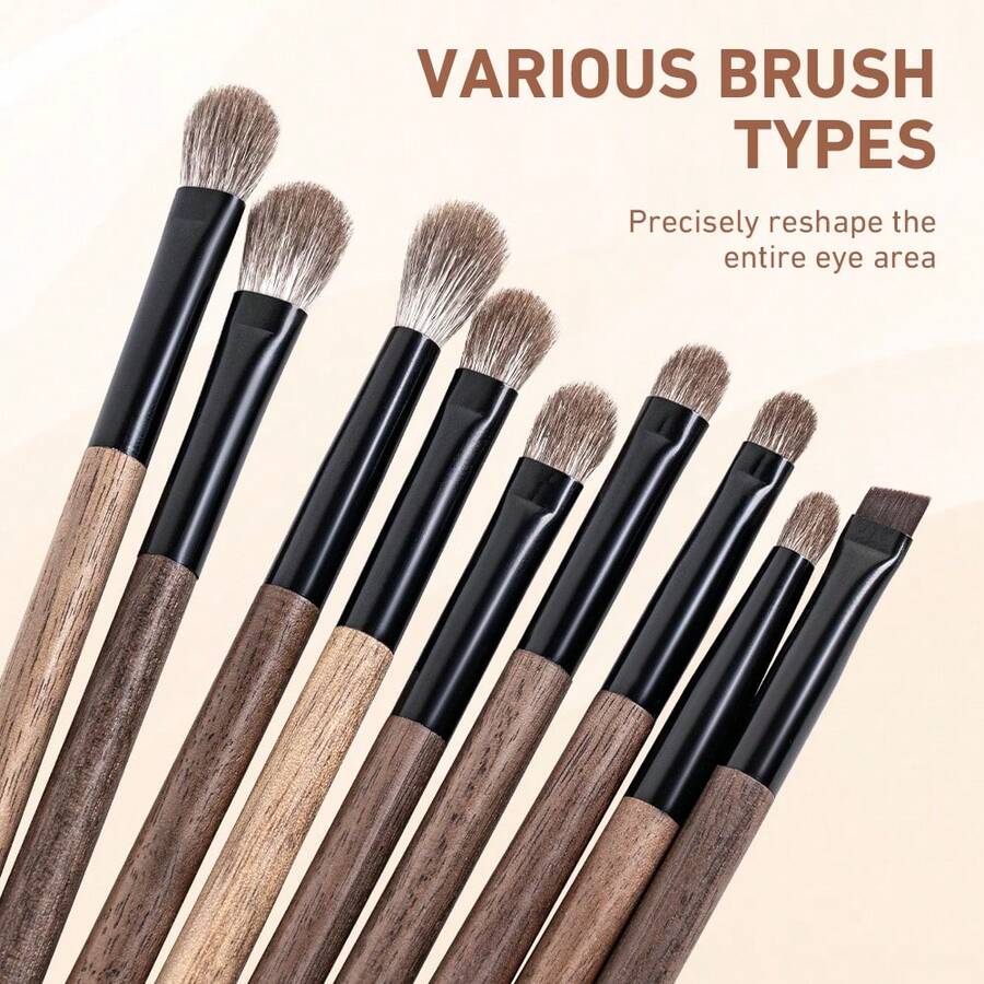 5/9 piezas de pelo 100% animal, set de brochas para sombras de ojos y ...