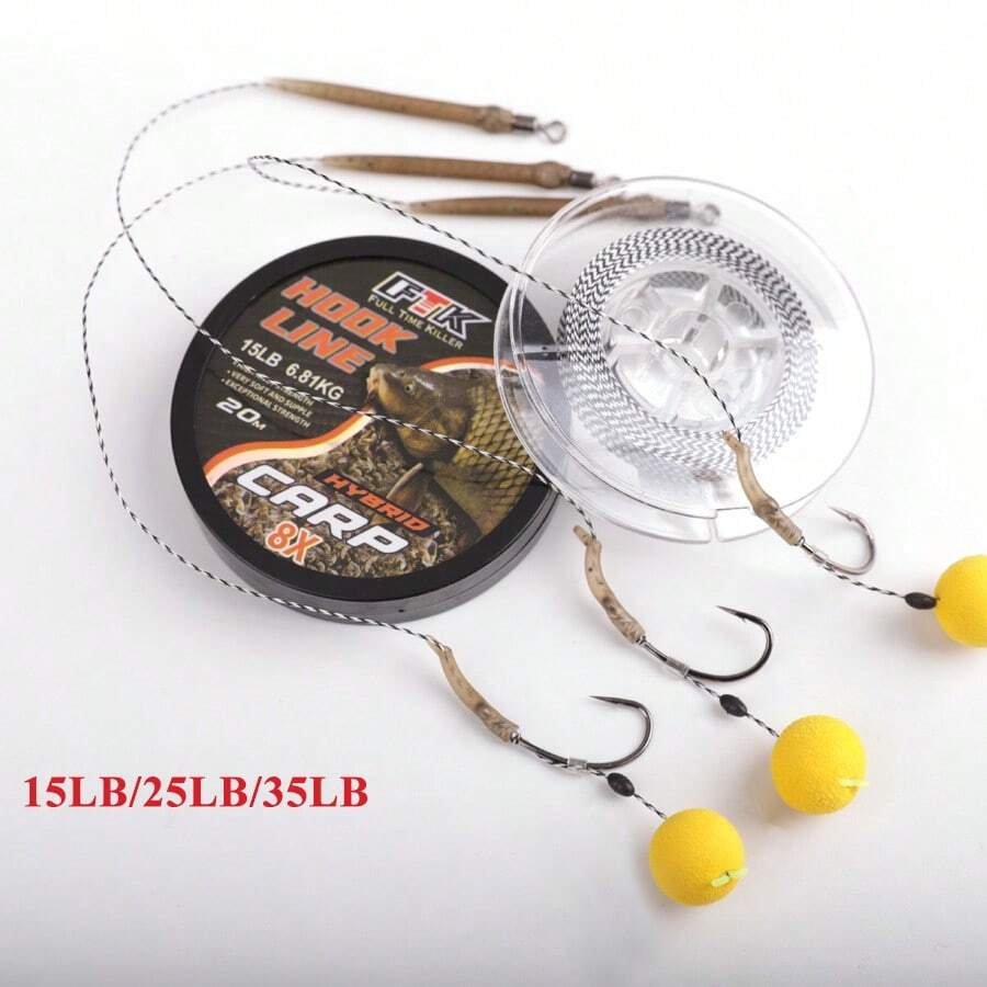 20m Línea de pesca de carpa Soft Hook Link Línea trenzada sin ...