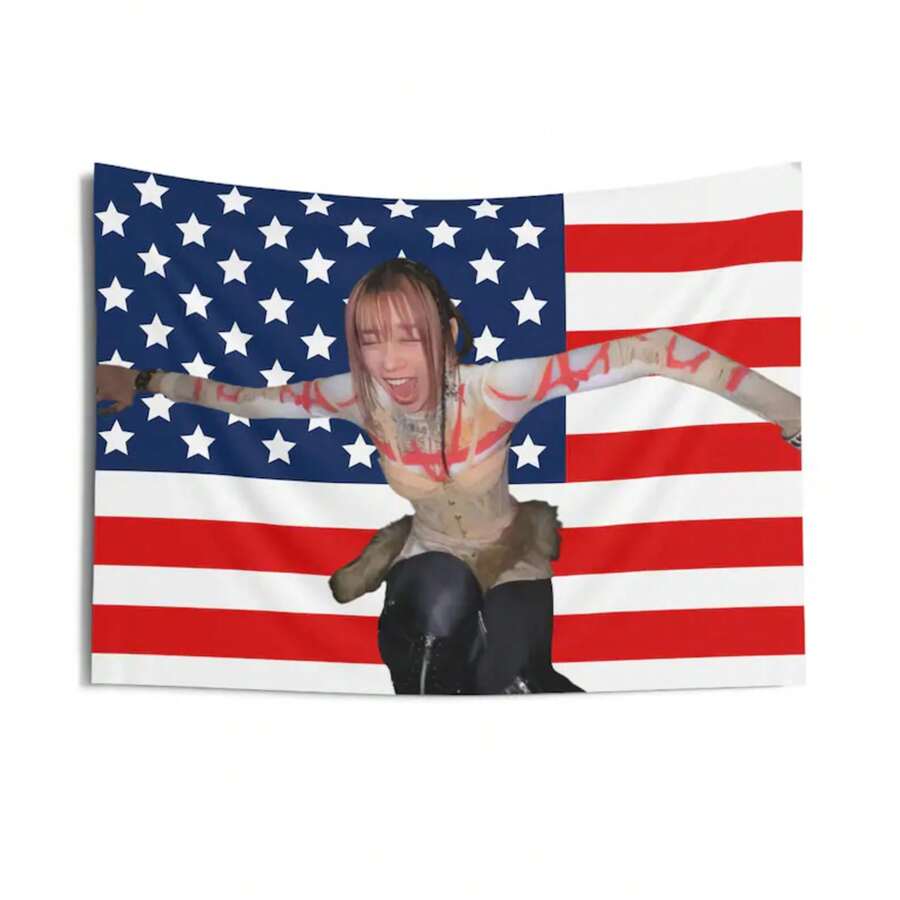 Funny American Flag By Katseye Megan, Katseye Concert Flag, Kpop Banner ...