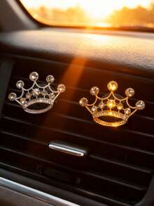 1pc Car Air Outlet Decoration Alloy With Diamond Crown Car Air ...