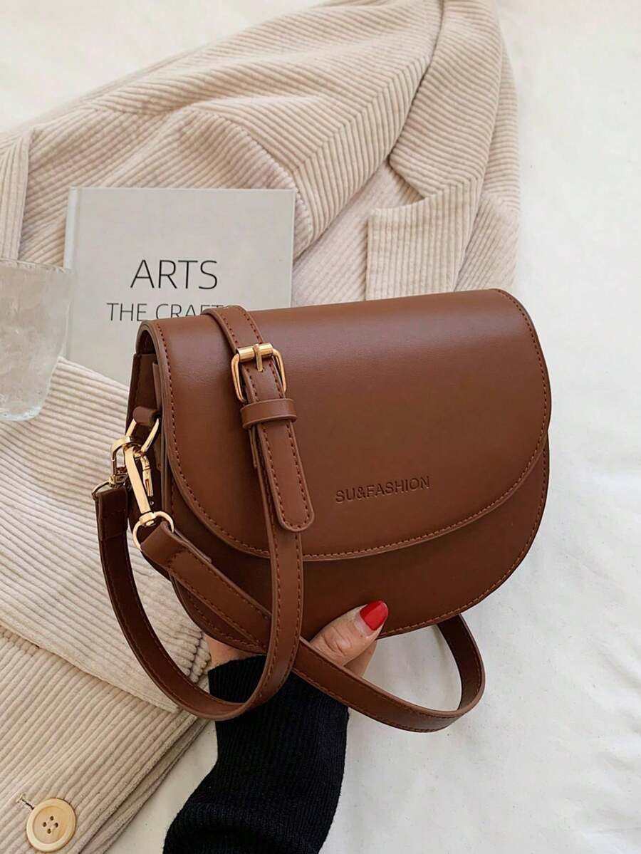 EMERY ROSE Bolsa Sela com Estampa de Letra, Bolsa Transversal de Cor ...