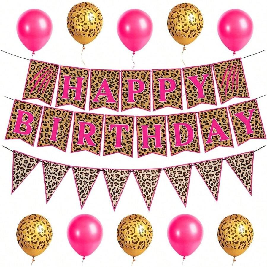 Leopard Party Decorations Set, Cheetah Happy Birthday, Cheetah Print ...