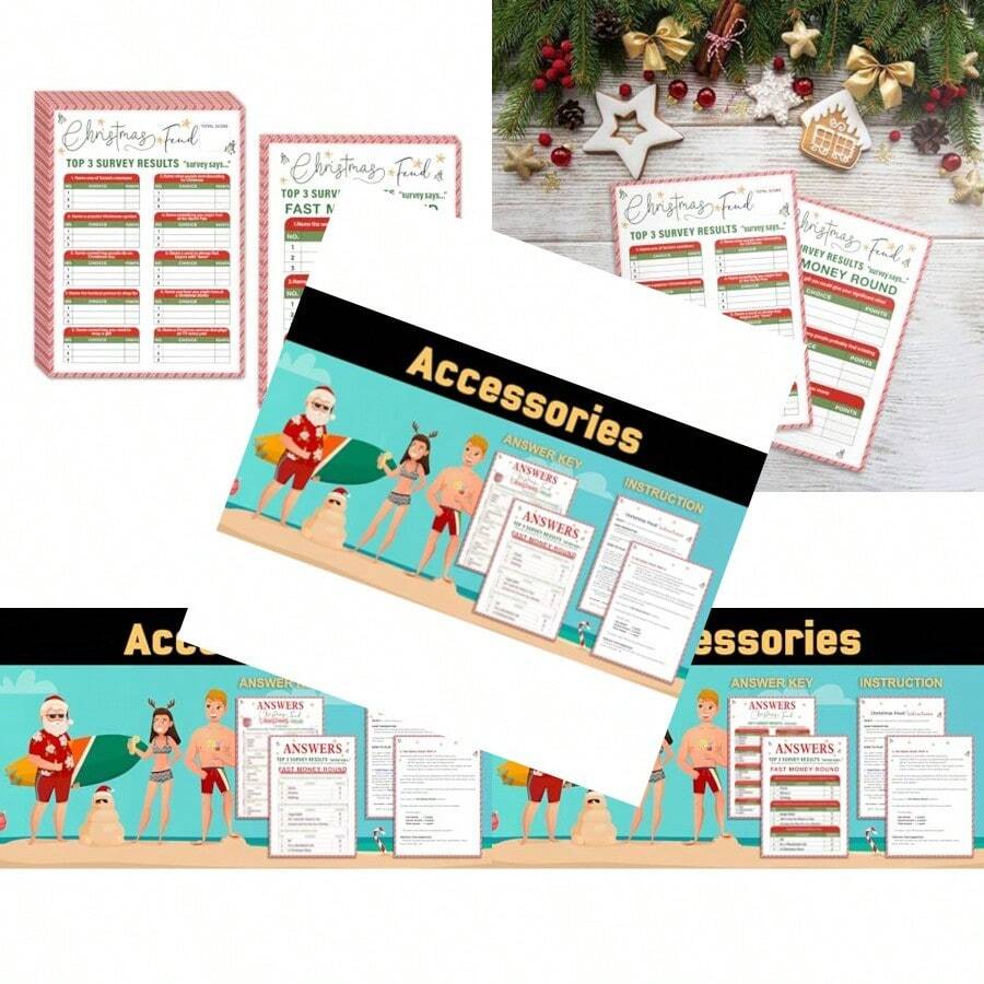 Christmas Party Friendly Feud Quiz Christmas Party Games Adult Teen ...