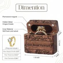 Ring Box, Wooden Ring Box Wedding Ceremony Ring Bearer Box, Engagement ...