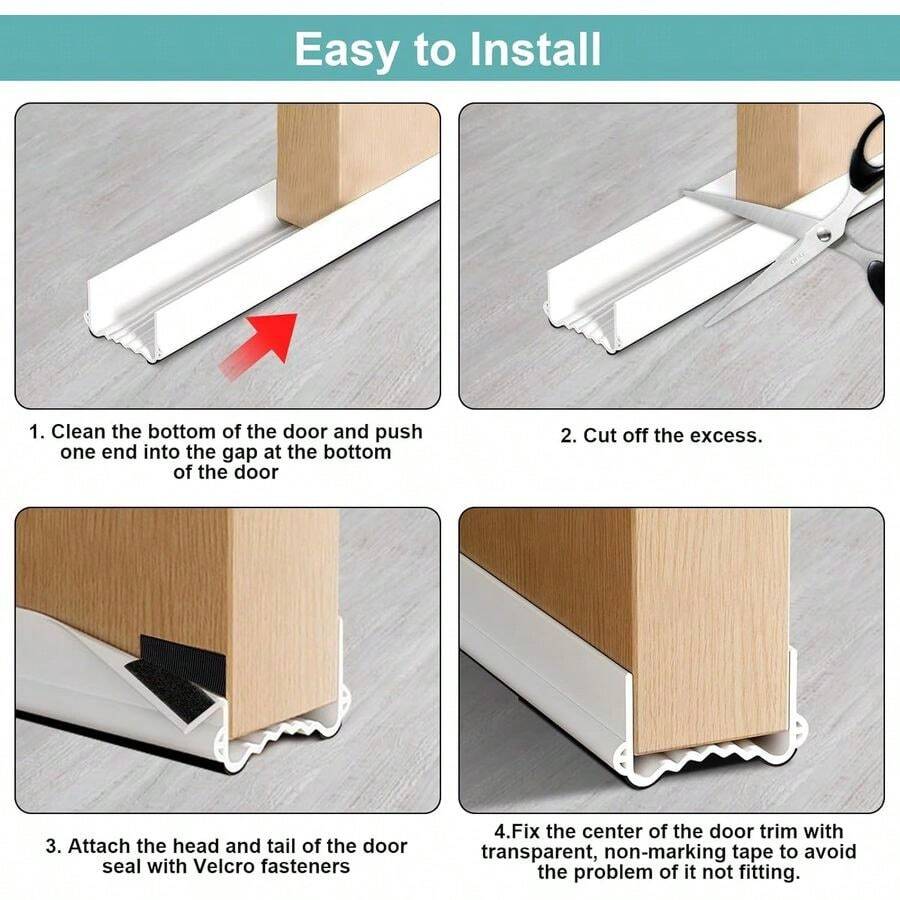 100 Cm Door Draft Stopper, Windproof PVC Under Door Seal, Double ...