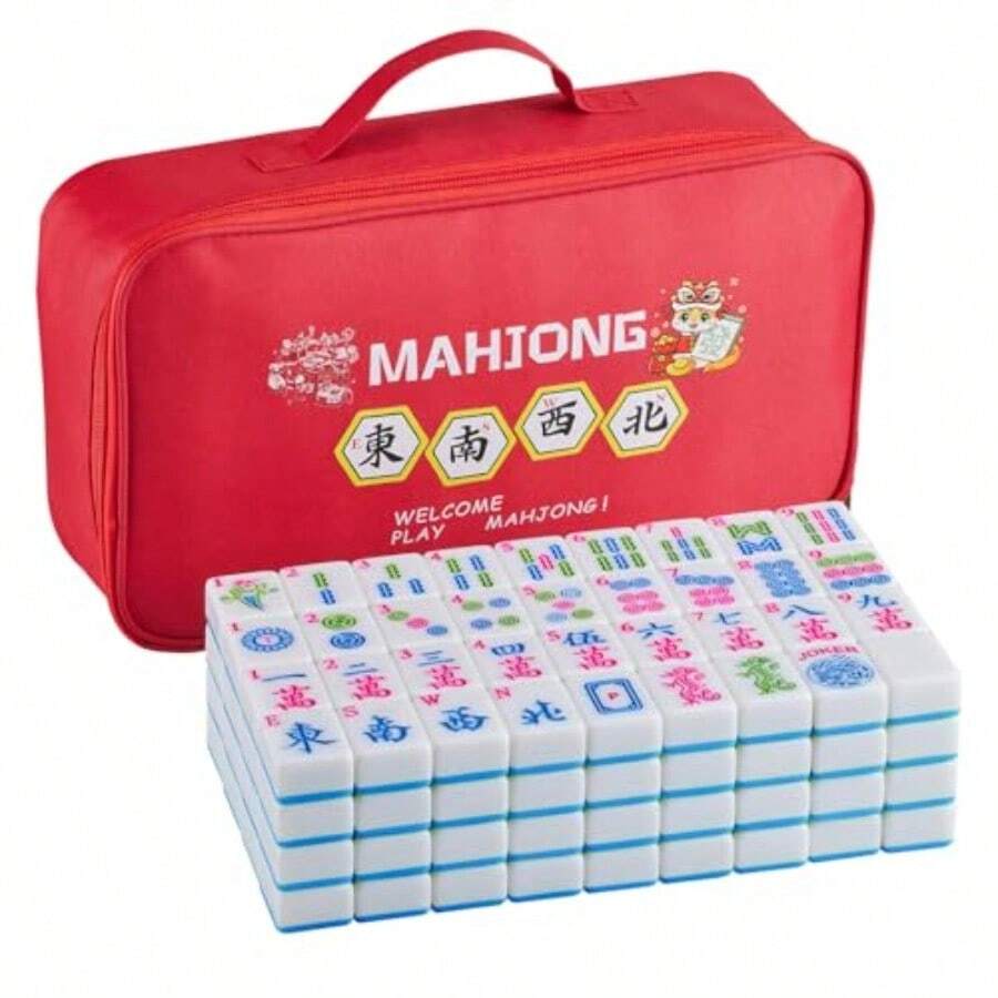Blue American Mahjong Set 166 Mahjong Tile Set 1.2-Inch American ...